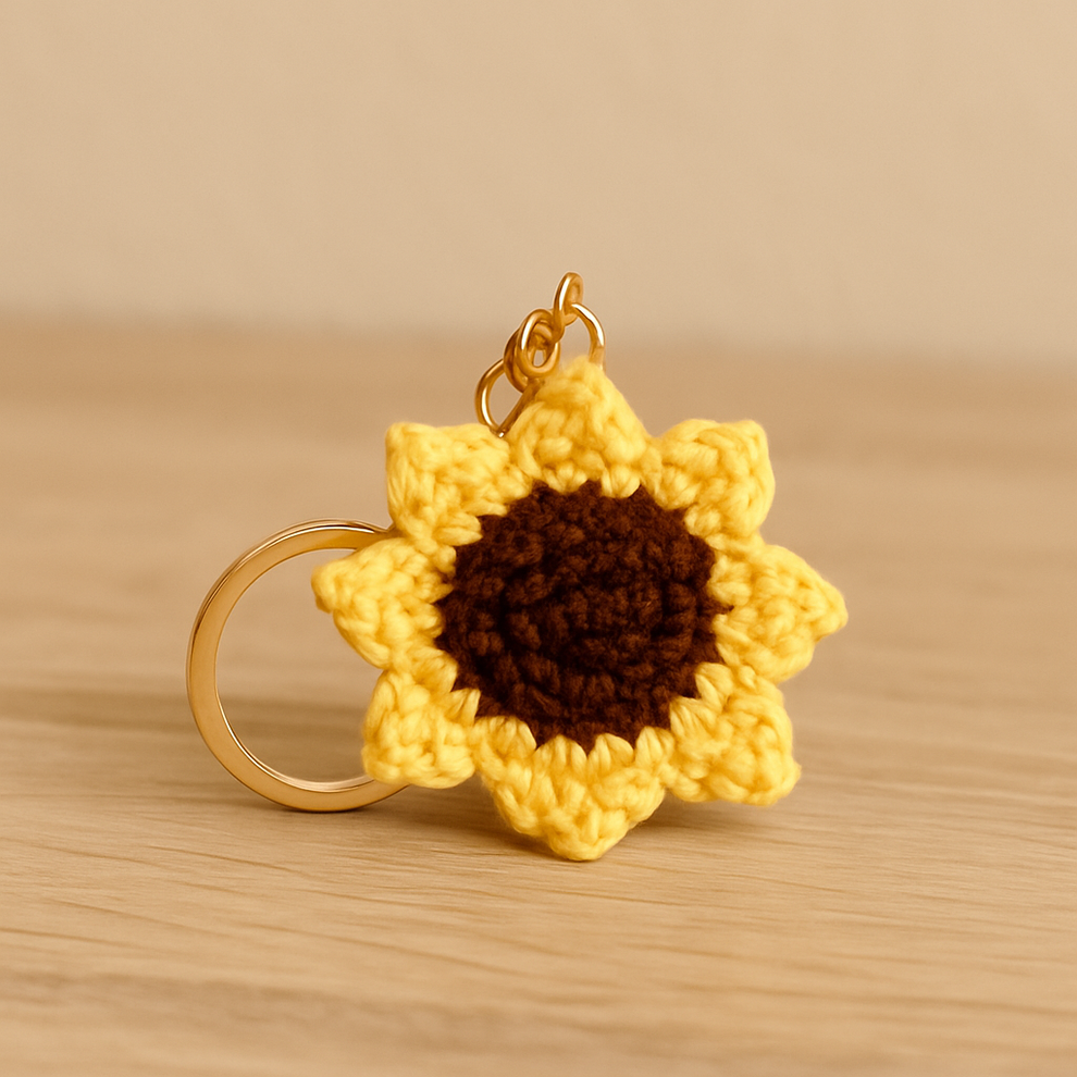 Sunflower Keychain – Sweet Yarn